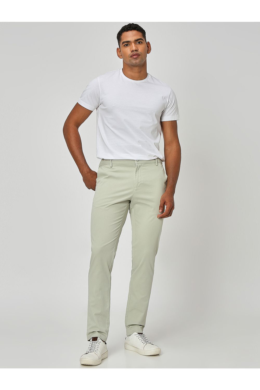 Buy Light Green Super Slim Fit Stretch Chinos Online at Muftijeans