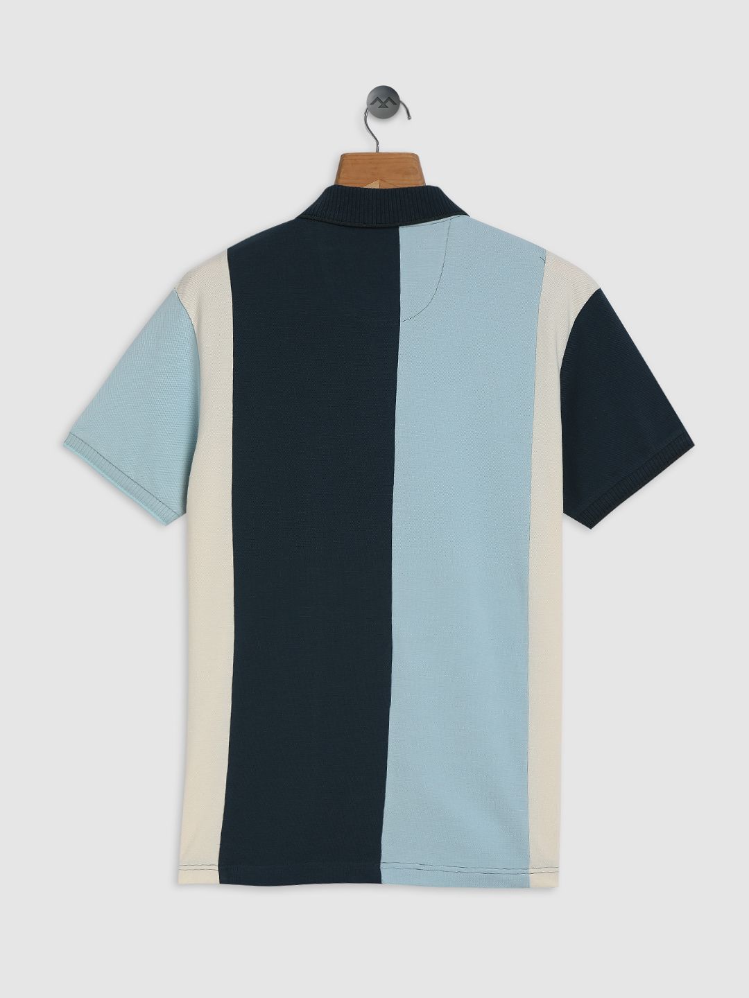 Buy Pastel Light Blue & White Cut & Sew Pique Polo T-shirt Online at ...