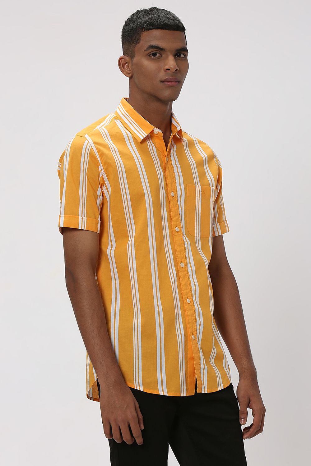 Yellow And Orange Stripped Shirts