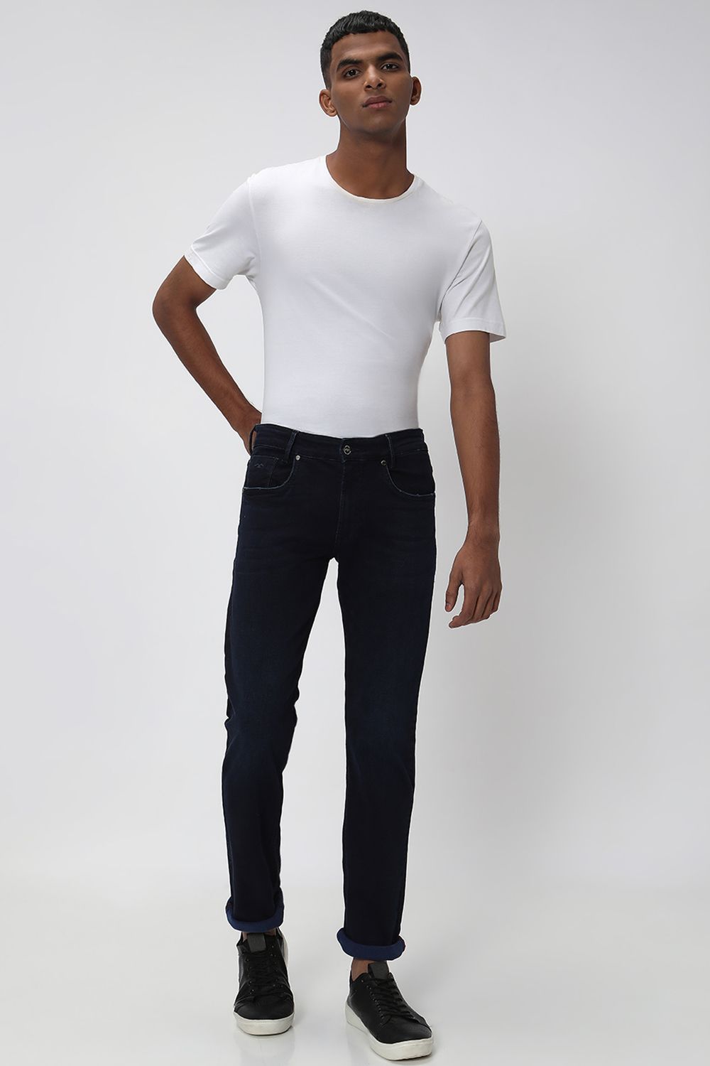 Buy Mufti Black Skinny Fit Denim Deluxe Stretch Jeans At