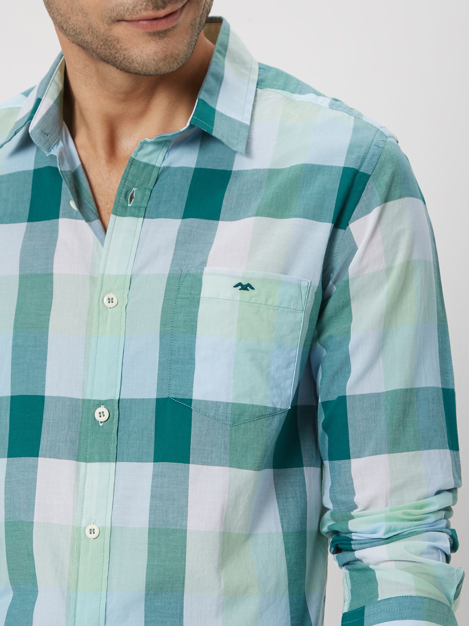 Buy Light Green Check Slim Fit Casual Shirt Online at Muftijeans